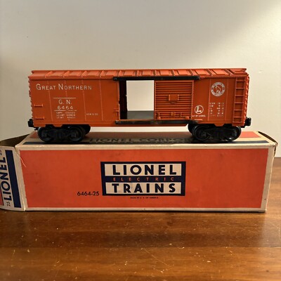 Lionel Postwar O Gauge 6464-25 Great Northern Orange Box Car w ...