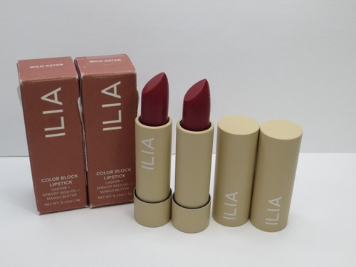 ILIA COLOR BLOCK LIPSTICK WILD ASTER 0.14 OZ BOXED (LOT OF 2) | eBay