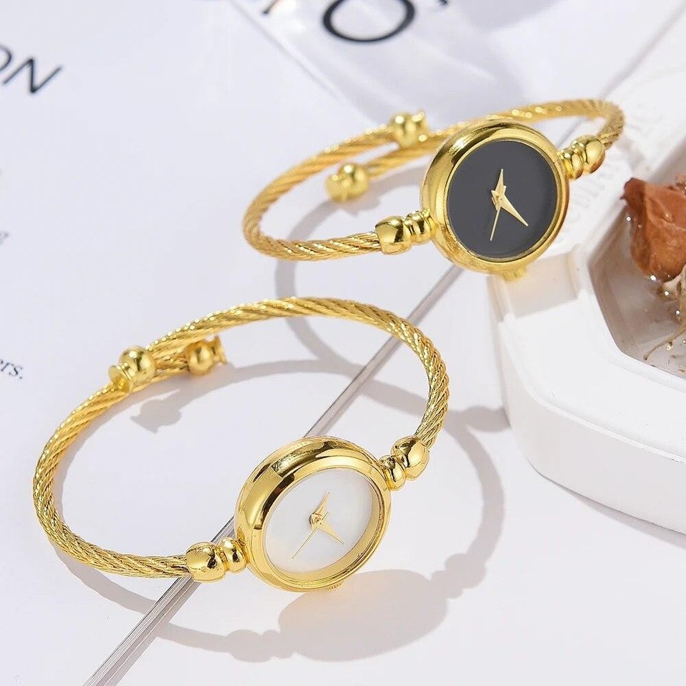 Watch for Women Small Gold Bangle Bracelet Luxury Watches Stainless ...