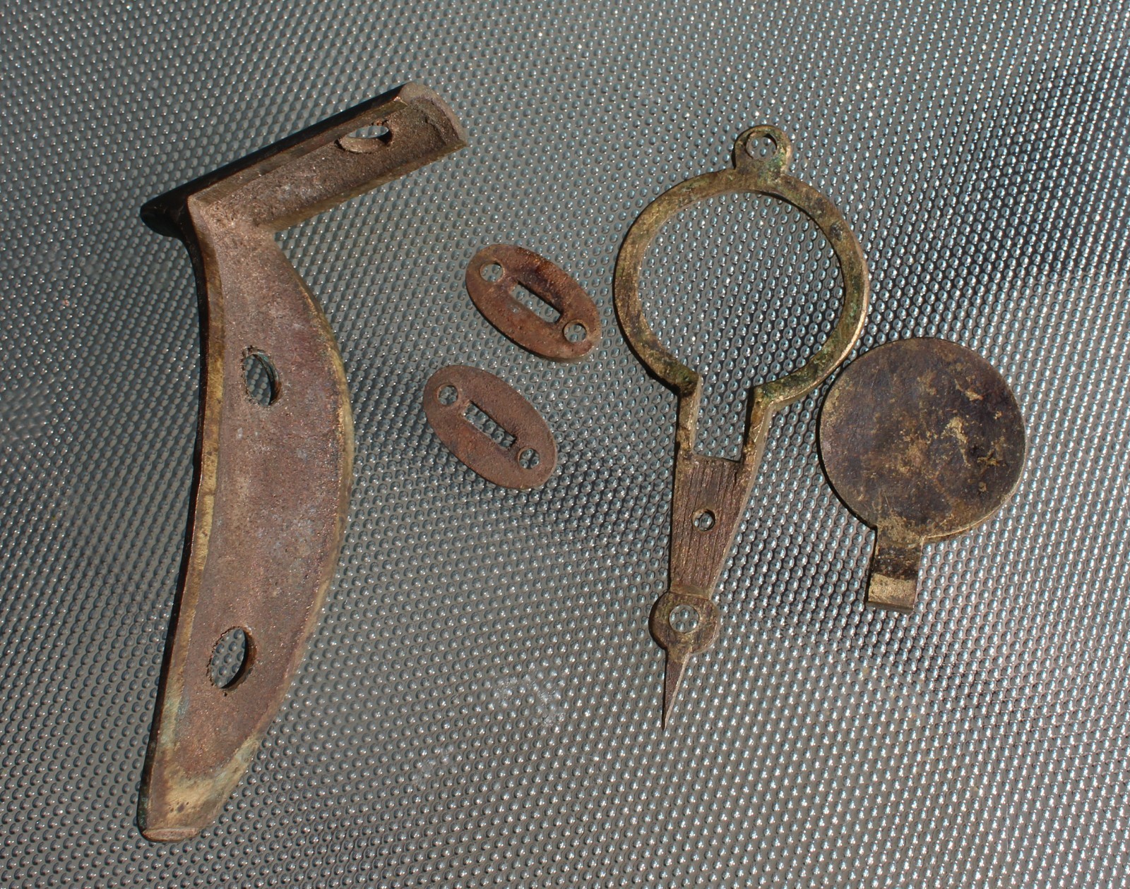 Set of Antique Brass Patch Box Butt Plate & Inlays For Percussion or ...