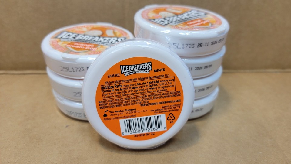 8 Pack - Ice Breakers Orange Cream Pop Sugar Free Mints Limited Edition ...