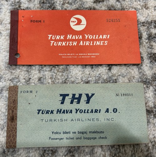 2 Old Turkish Airlines Tickets / 1950-1970s | eBay