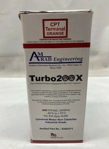 MARS Turbo 200X Universal Replacement Motor-Run Capacitor, 370/440 VAC ...