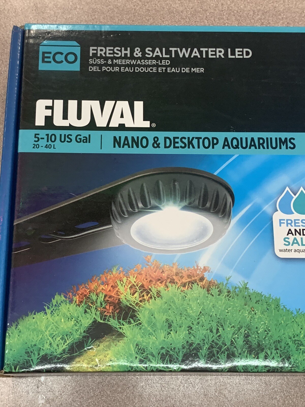 FLUVAL ECO NANO FRESH & SALTWATER AQUARIUM LED HIGH OUTPUT 9000K A3974 ...