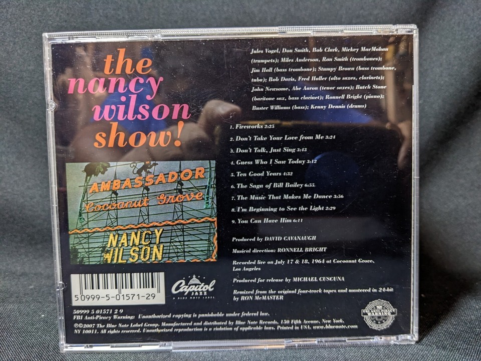 "The Nancy Wilson Show!"—Nancy Wilson (CD, Capitol, 2007) 5099950157129 ...