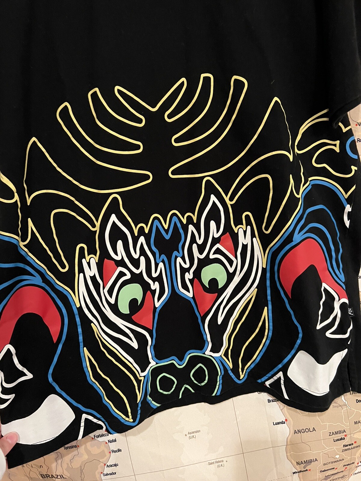 Y2K Play cloths bright colored Dragon embroidered run… - Gem