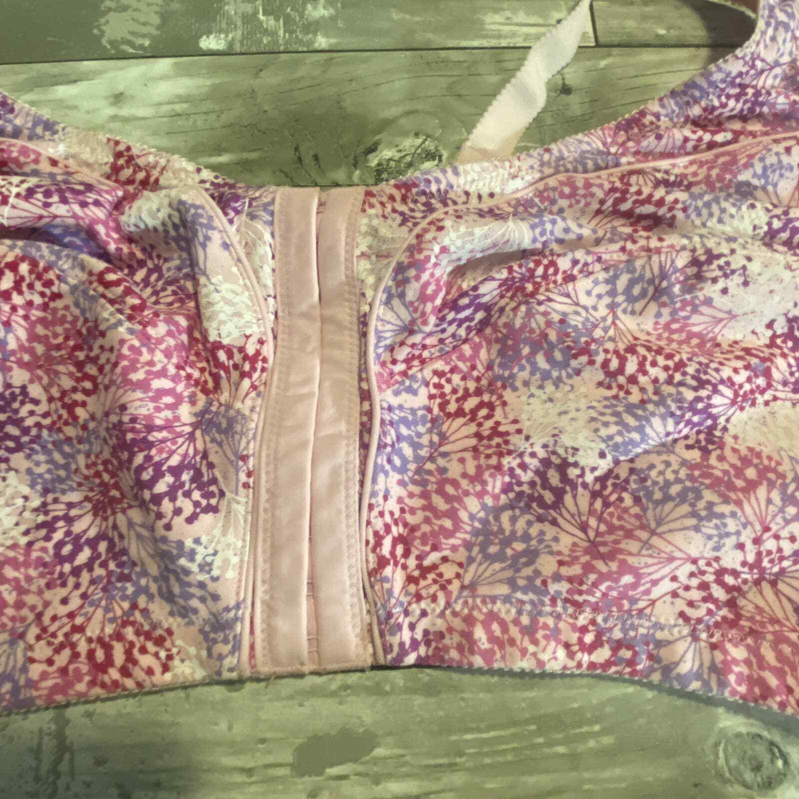Comfort Choice pink floral wirefree front close bra 52DD | eBay