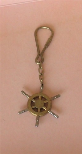 Vintage Brass Colored Metal Ship's Wheel Key Chain | eBay