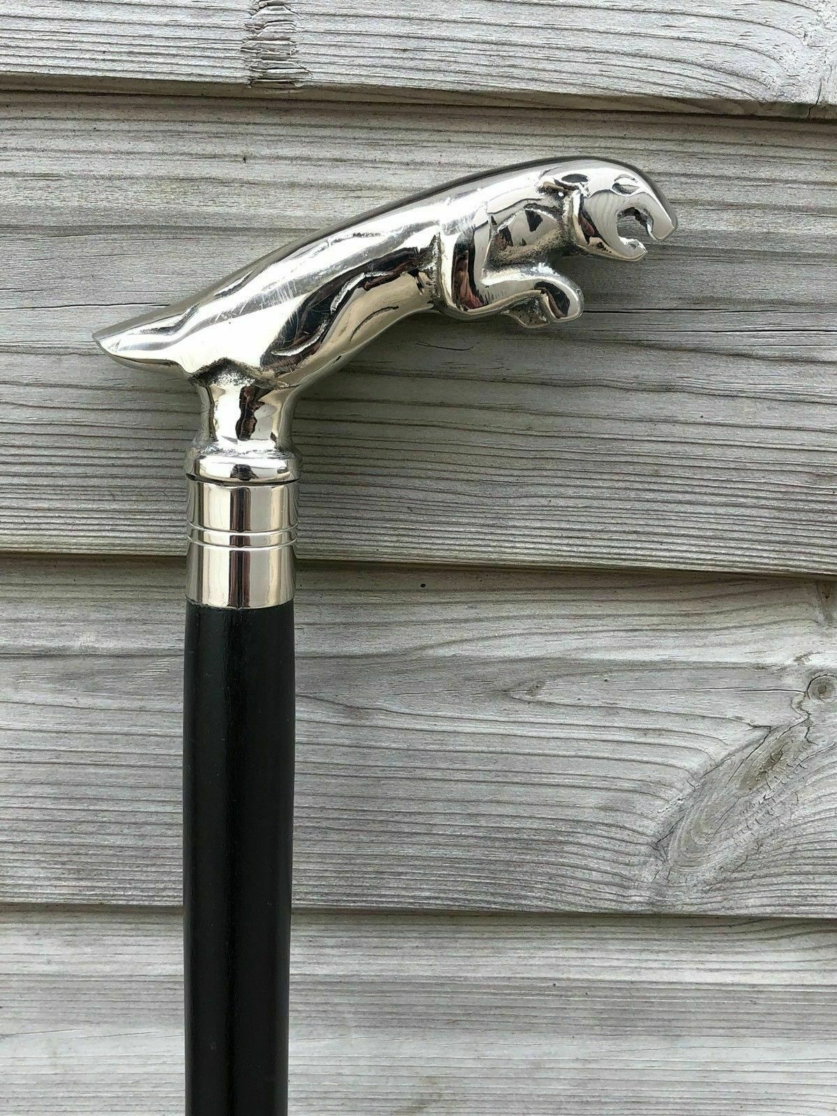 Designer Victorian Puma Style Brass Handle Walking Stick Wooden Cane ...