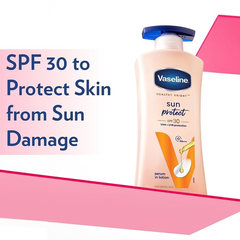 Vaseline Healthy Bright Sun Protection Body Lotion SPF 30 400 ml, Daily ...