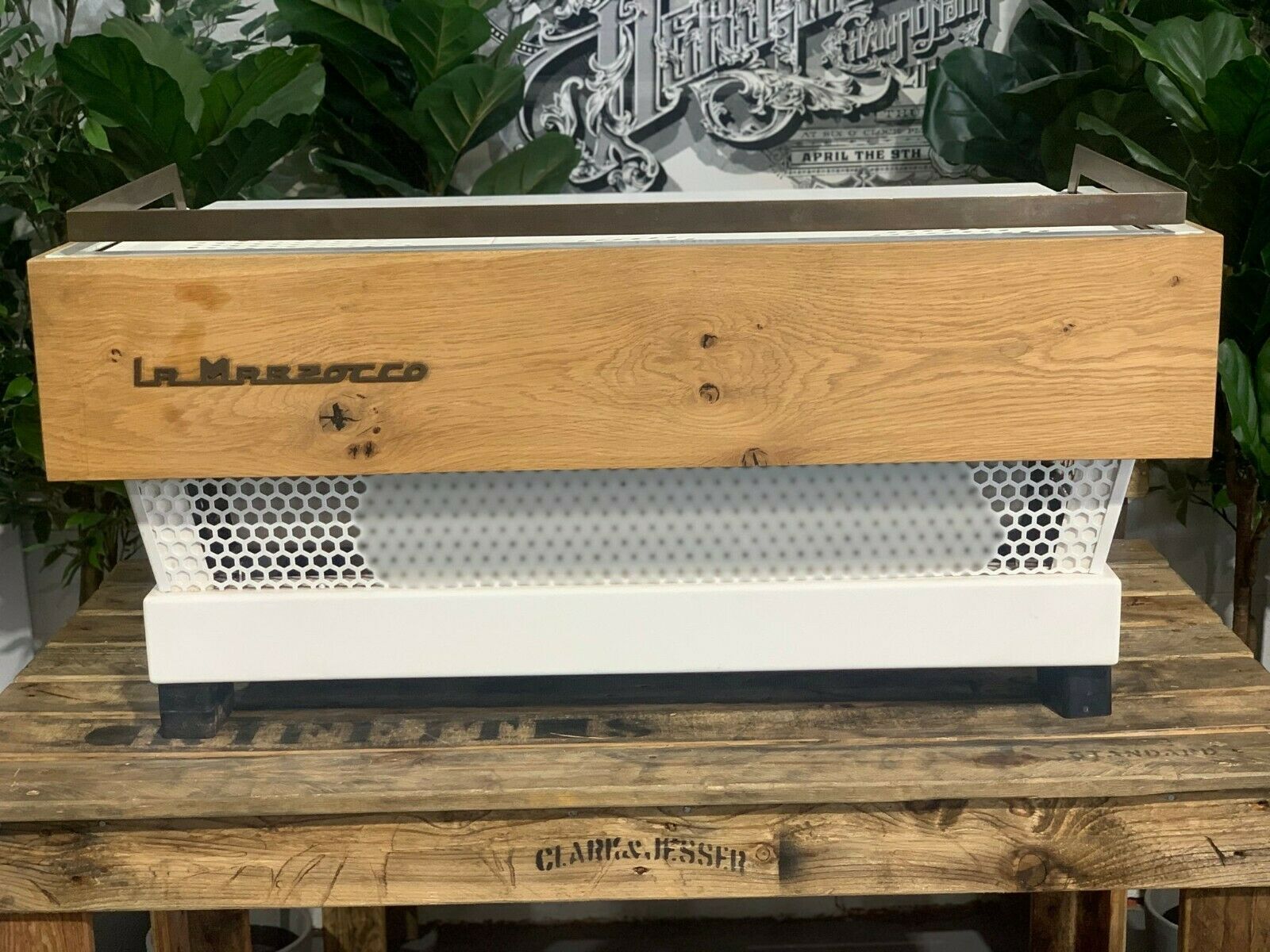 LA MARZOCCO LINEA CLASSIC 3 GROUP WHITE, WOOD & TIMBER HANDLES ESPRESSO ...