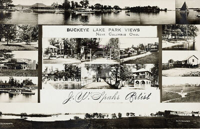 Buckeye Lake Park views, near Columbus, Ohio RPPC Photo Postcard COPY ...