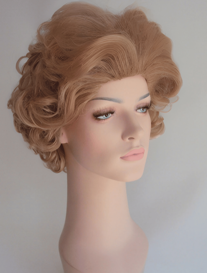 DELUXE MARGARET THATCHER BLONDE OLD LADY GRANNY GRANDMA SHORT CURLY ...