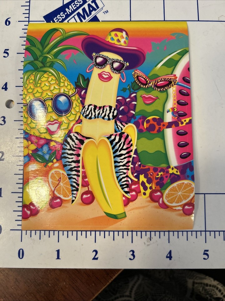 Vintage~Lisa Frank~Banana Bikini Pineapple Fruit LARGE Sticker Sheet #2 ...