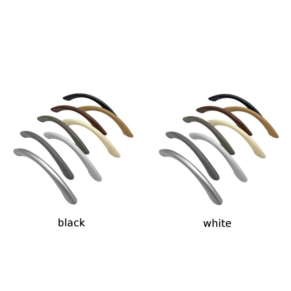 6PCS Silver Curved Zinc Alloy Drawer Pull Handles for Cabinets and ...