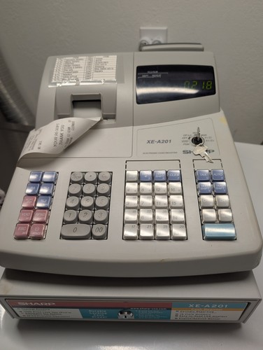 Sharp XE-A201 Cash Register w/ Cash Drawer Key Programmable | eBay