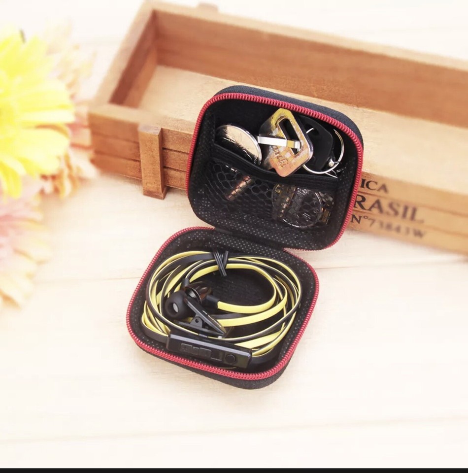 Square In-Ear Carrying Hard Case Box Earphone Earbud Storage Pouch Bag Zipper | eBay