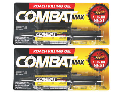 Combat Max Roach Killing Gel for Indoor and Outdoor Use, 1 Syringe, 2 ...
