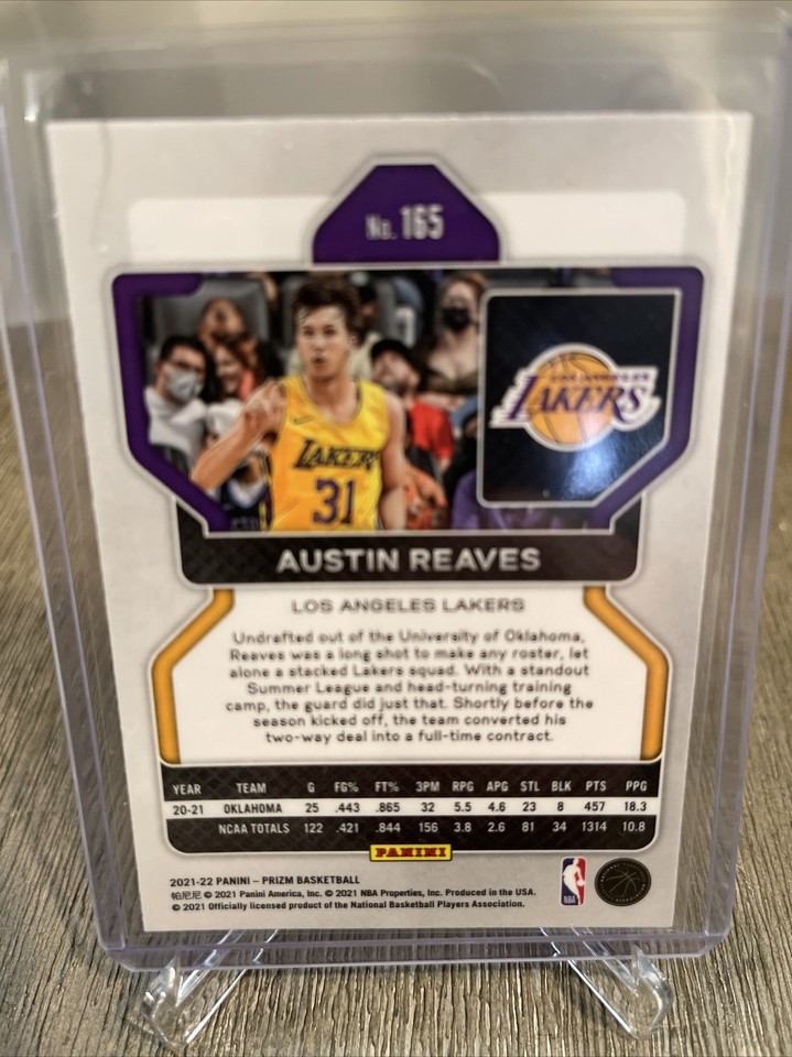 2021-22 Panini Prizm Austin Reeves RC Prizm Rookie Los Angeles Lakers ...