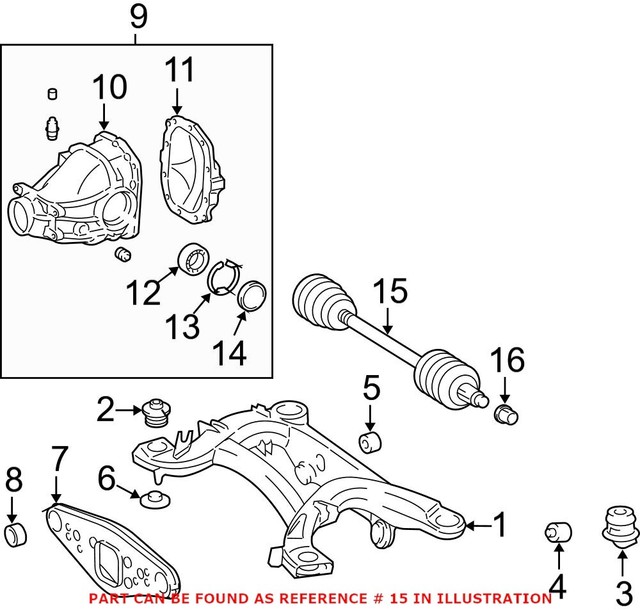 06 07 08 MERCEDES BENZ CLS Rear Axle Left LH Driver Side OEM Cls500 ...