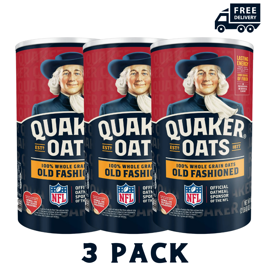 Quaker 100 Whole Grain Old Fashioned Rolled Oats Canister Quaker Old