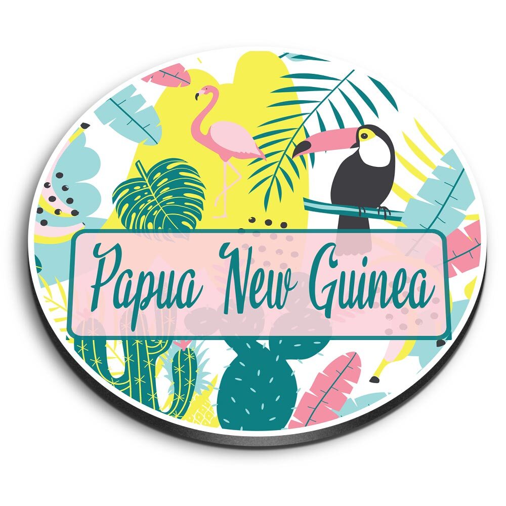 1x Round Fridge MDF Magnet Papua New Guinea Toucan Flamingo #60088 | eBay