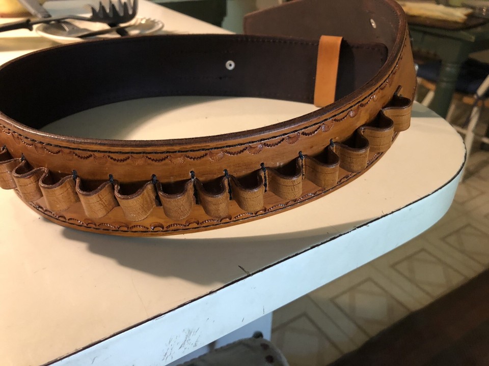 Custom Gun Belt Hand Tooled. Cowboy Action | eBay