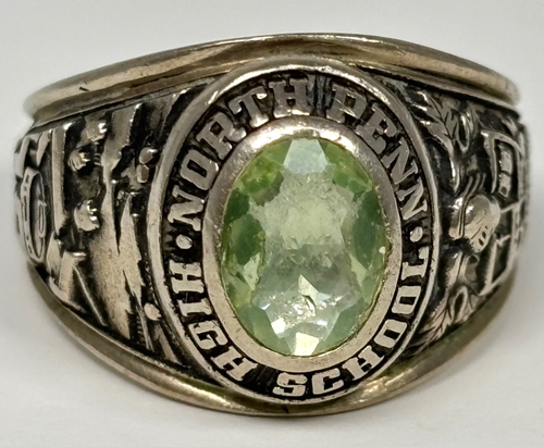 VTG North Penn High School Class Ring Size 4 Herff Jones 10K White Gold ...
