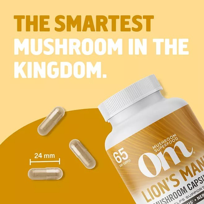 Om Mushroom Superfood Lion's Mane Capsules, 195 ct. / NEW & SEALED ...