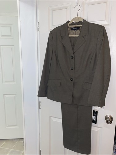 Kasper Women's Pant Suit Olive Green Button Down Jacket Size 18 NWT | eBay