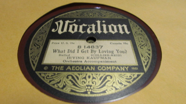 IRVING KAUFMAN VOCALION 78 RPM RECORD 14837 WHERE IS THAT OLD GIRL OF ...