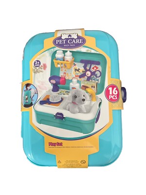 Pet Care Role Play Set Grooming Toys Feeding Dog Backpack Vet Kit Toy ...