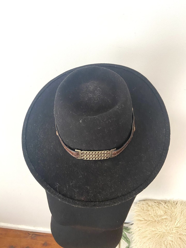 Golden Gate Hat Co Small Black 100% Wool Felt Western Cowboy Hat ...