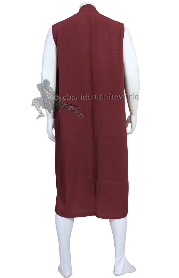 Long Vest for Tai chi Uniform Shaolin Monk Suit Martial arts Clothes ...