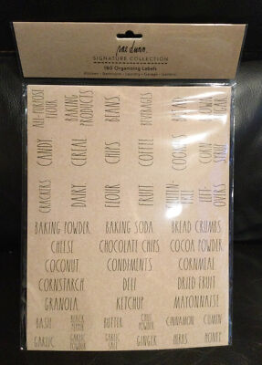 Rae Dunn 180 “ORGANIZING LABELS” Signature Collection Black Letters ...