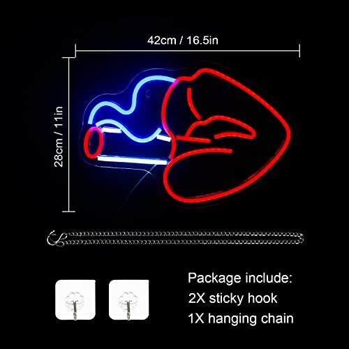 Lip Neon Signs Red Led Neon Signs for Wall Decor Sexy Lip Neon Lights ...