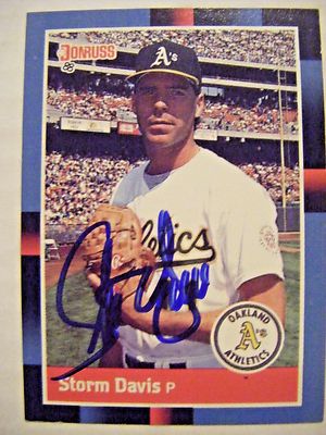 STORM DAVIS signed A's 1988 Donruss baseball card AUTO Autographed ...