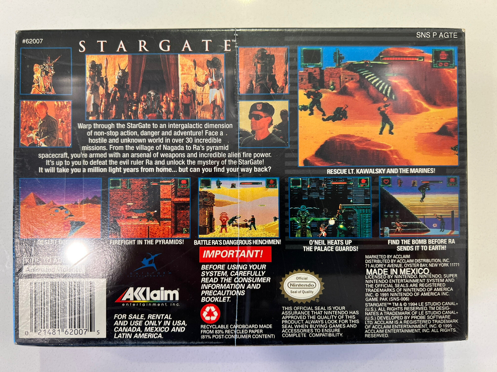 Stargate (Super Nintendo Entertainment System, 1995) - Japanese Version ...