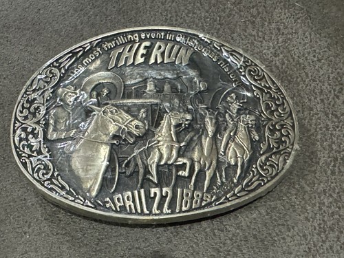 1981 Oklahoma Land Run belt buckle April 22 1889 Solid Brass NEW ...