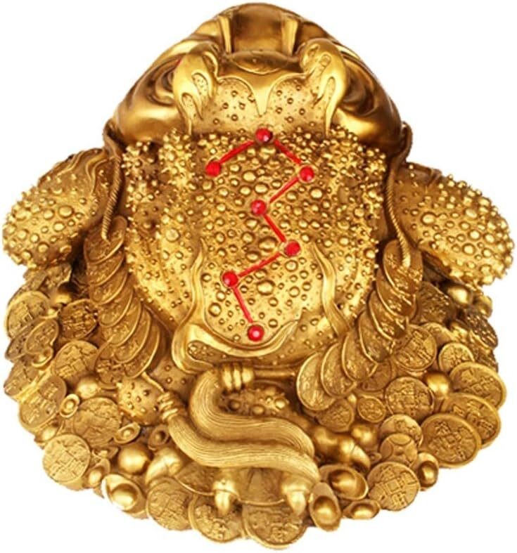 Brass Feng Shui Money Frog (Three-Legged Wealth Frog or Money Toad ...