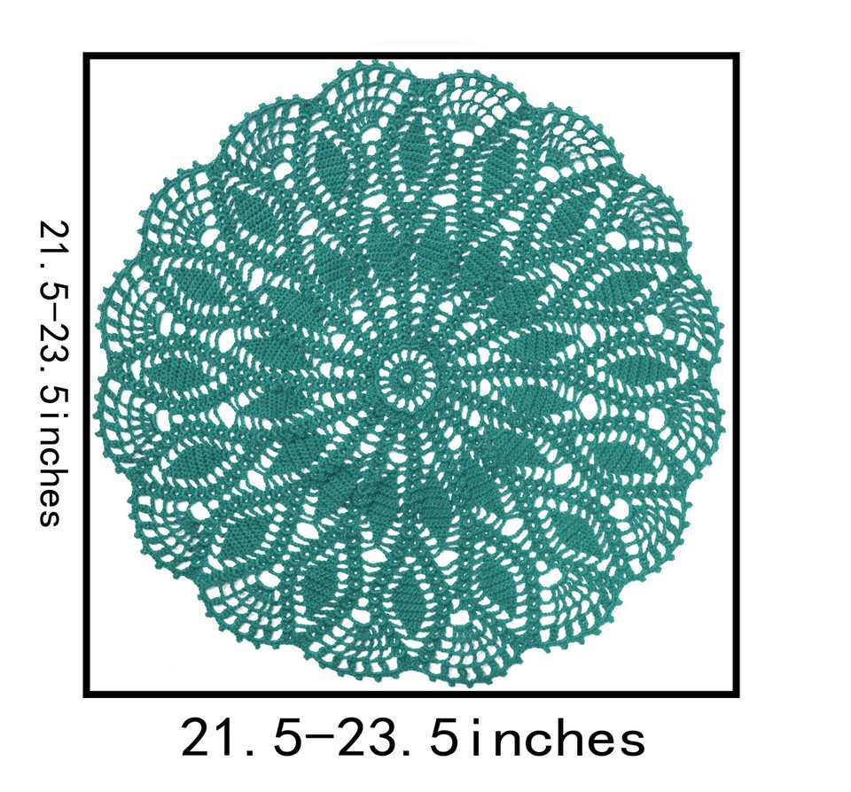 20 Inch Peacock Feather Crochet Lace Doilies Tablecloth Round Coasters ...