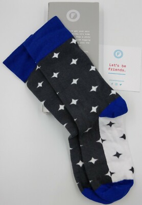 Friendship Socks "The Rockstar" PopSugar Must Have Crew Socks Gray Blue ...