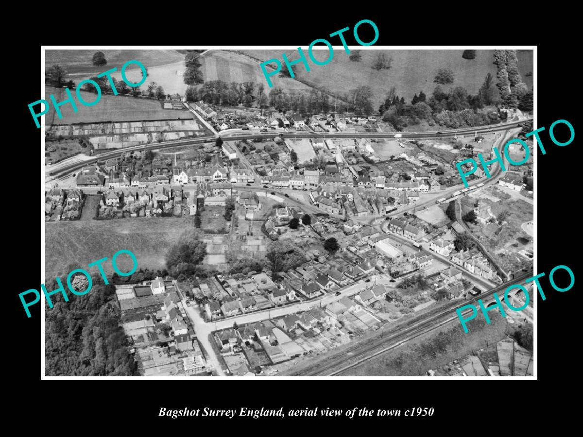 OLD 6 X 4 HISTORIC PHOTO OF BAGSHOT SURREY ENGLAND AERIAL VIEW OF TOWN ...