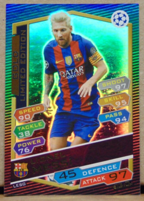 MATCH ATTAX UEFA CHAMPIONS LEAGUE 2016/17 LIONEL MESSI GOLD LIMITED ...