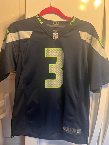 Seattle Seahawks Russell Wilson #3 Jersey Youth Large Navy Lime Nike ...