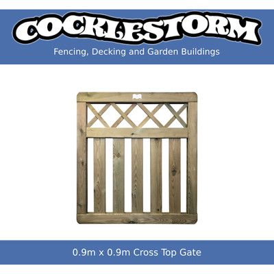 2 x - 0.9m High x 0.9m Wide Cross Top Tanalised Timber Garden Gate | eBay
