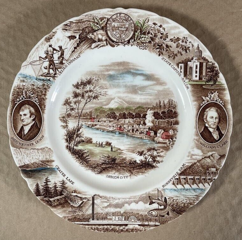 Vintage Johnson Bros. Meier & Frank plate, The Oregon Plate, Oregon City scenes | eBay