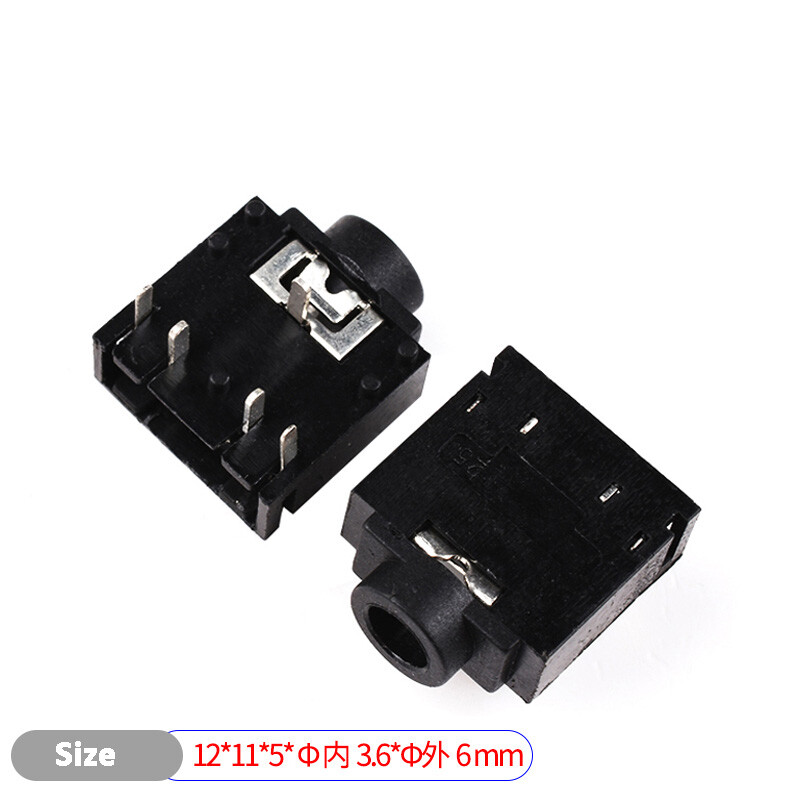 3.5mm 5 Pin Stereo Audio Headphone Socket Jack Female Connector PCB ...