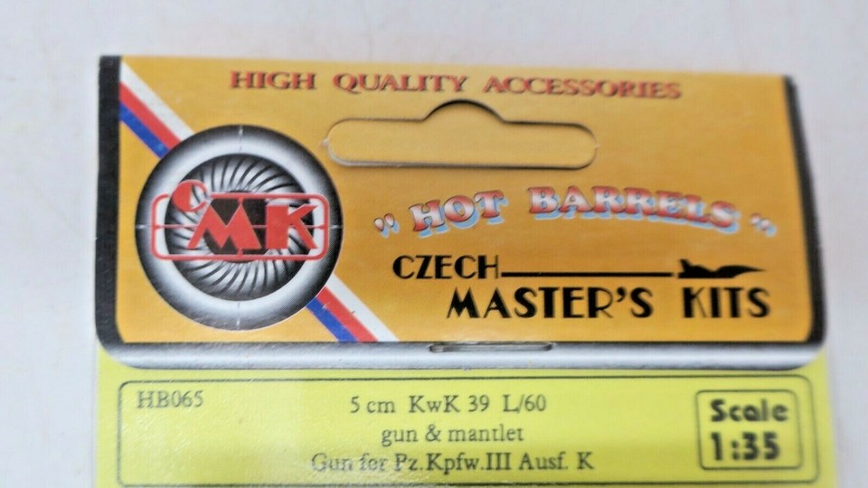 CMK 1/35 MODEL KIT ACCESSORIES 5CM KWK 39 L/60 GUN MANTLET PZ.KPFW.III ...