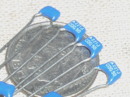 10 NEW C0G COG NP0 NPO RADIAL CERAMIC CAPACITOR .00022 UF MFD 220PF 50V ...